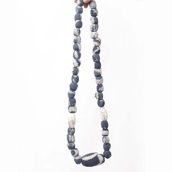 Buy Traditional Ndop Fabric Beaded Necklace