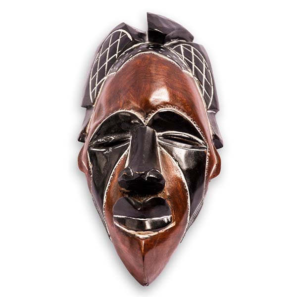 Handcrafted Female African Tikar Mask | Authentic Art Decor