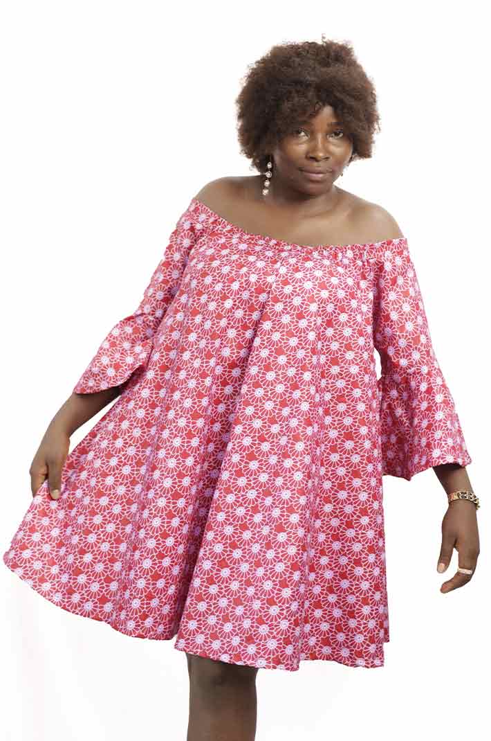 Comprar Mini Kaba rosa con escote de hombros descubiertos en línea