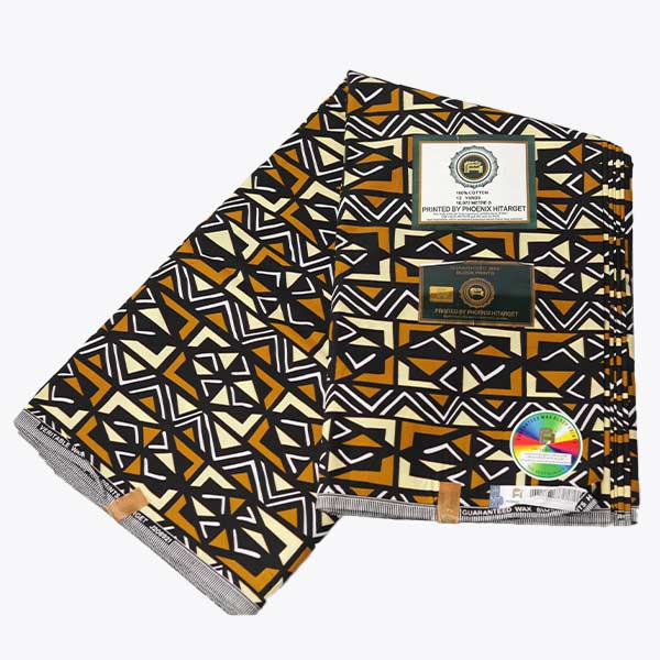 اشتري قماش هيتارجيت الأصفر والبني والأسود بأشكال هندسية